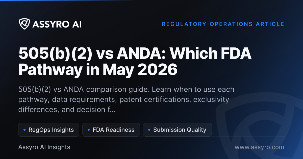 505(b)(2) vs ANDA: Which FDA Pathway in May 2026 | Assyro AI