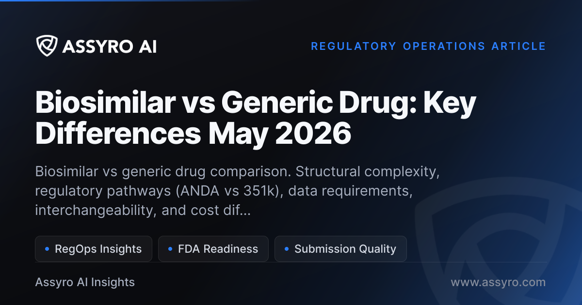 Biosimilar vs Generic Drug: Key Differences May 2026 | Assyro AI