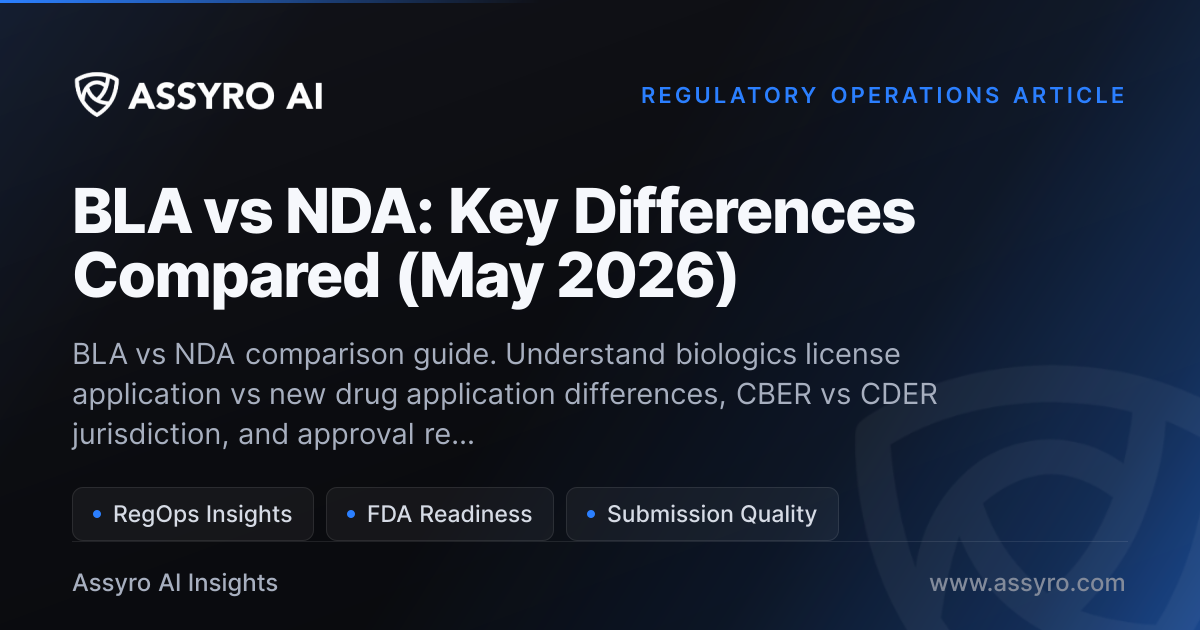 BLA vs NDA: Key Differences Compared (May 2026) | Assyro AI
