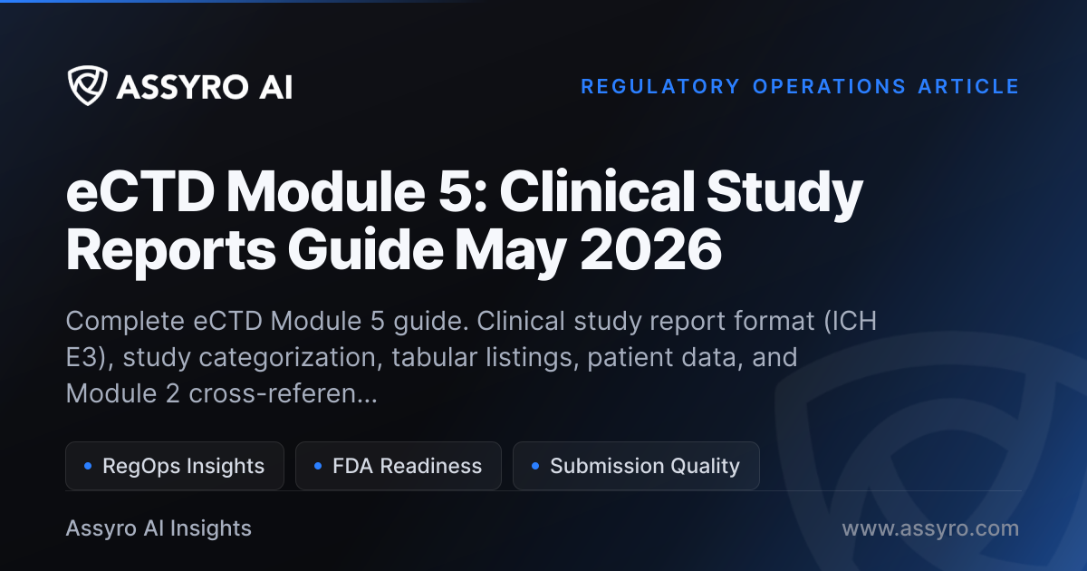 eCTD Module 5: Clinical Study Reports Guide May 2026 | Assyro AI