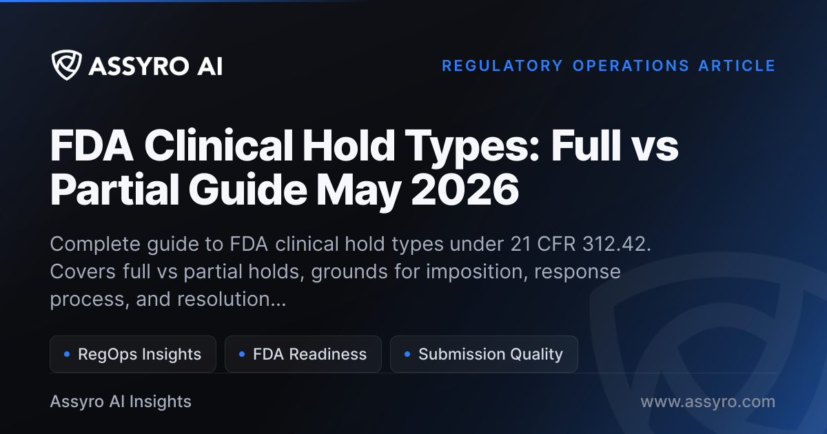 FDA Clinical Hold Types: Full vs Partial Guide May 2026 | Assyro AI