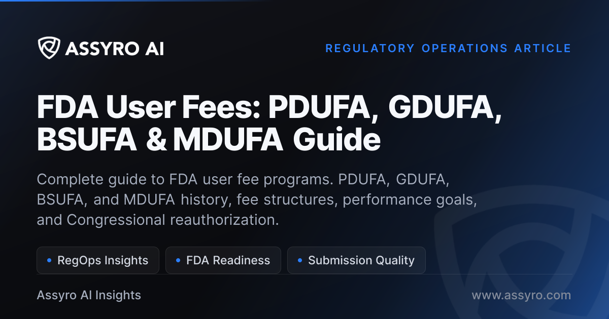FDA User Fees: PDUFA, GDUFA, BSUFA & MDUFA Guide | Assyro AI