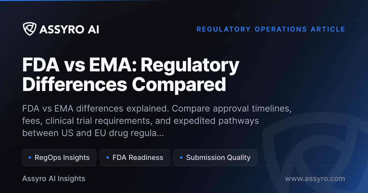 FDA vs EMA: Regulatory Differences Compared | Assyro AI