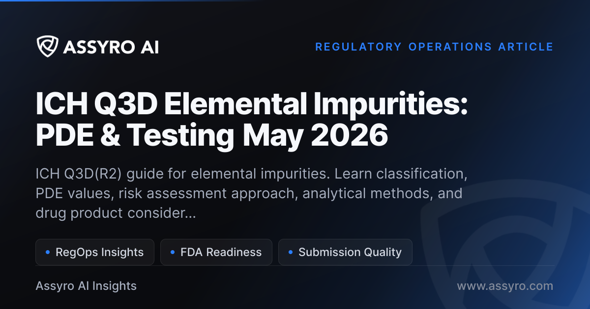 ICH Q3D Elemental Impurities: PDE & Testing May 2026 | Assyro AI