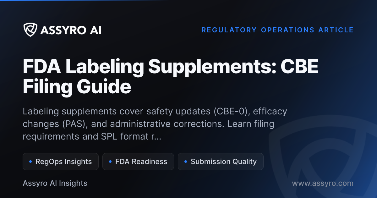 FDA Labeling Supplements: CBE Filing Guide | Assyro AI