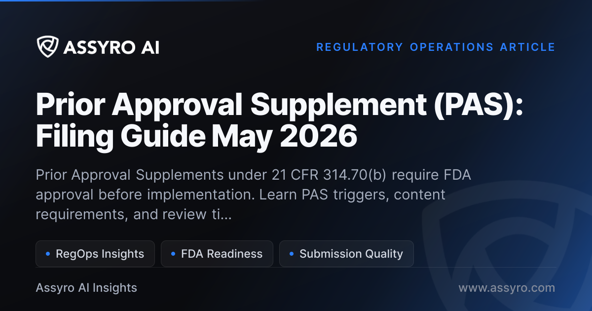 Prior Approval Supplement (PAS): Filing Guide May 2026 | Assyro AI