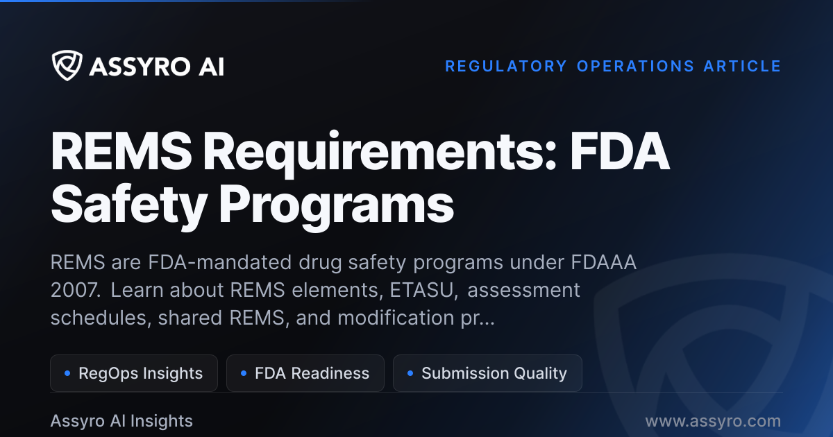 REMS Requirements: FDA Safety Programs | Assyro AI
