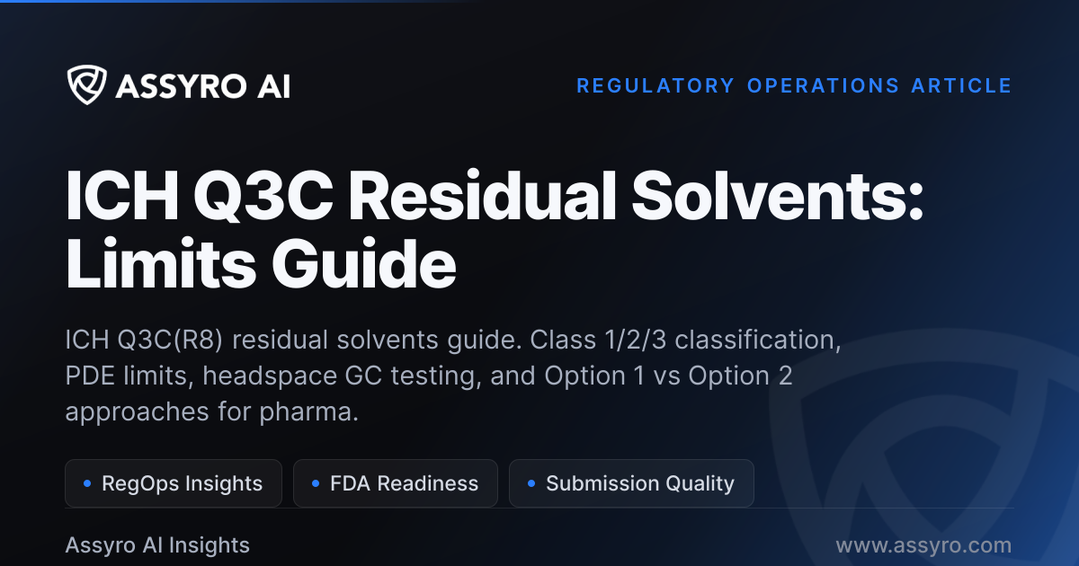 ICH Q3C Residual Solvents: Limits Guide | Assyro AI