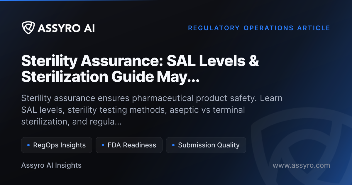 Sterility Assurance: SAL Levels & Sterilization Guide May... | Assyro AI
