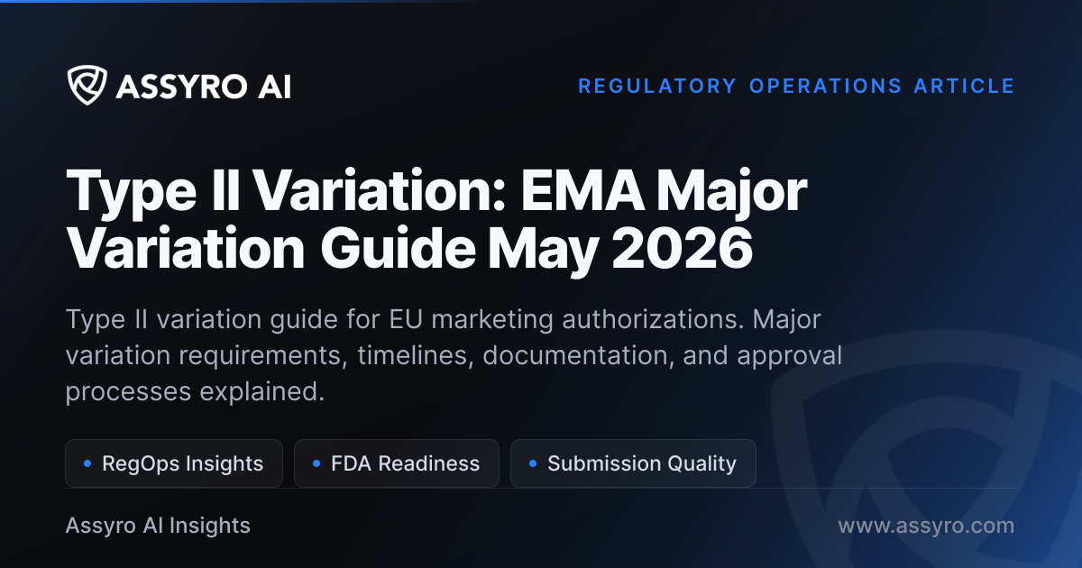 Type II Variation: EMA Major Variation Guide May 2026 | Assyro AI